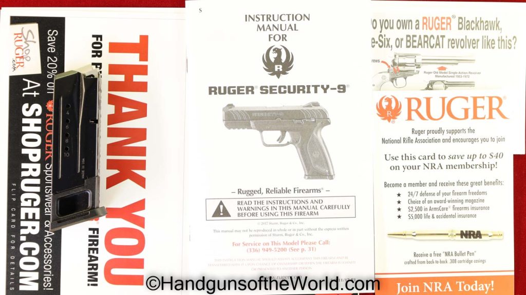 Ruger Security 9, 9mm with Box - Handguns of the World