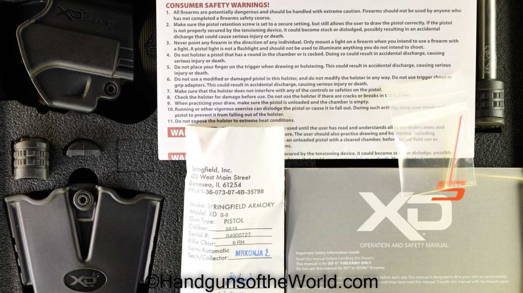Springfield Armory XDs9, 9mm, Sub-Compact-Like New in Case - Handguns ...