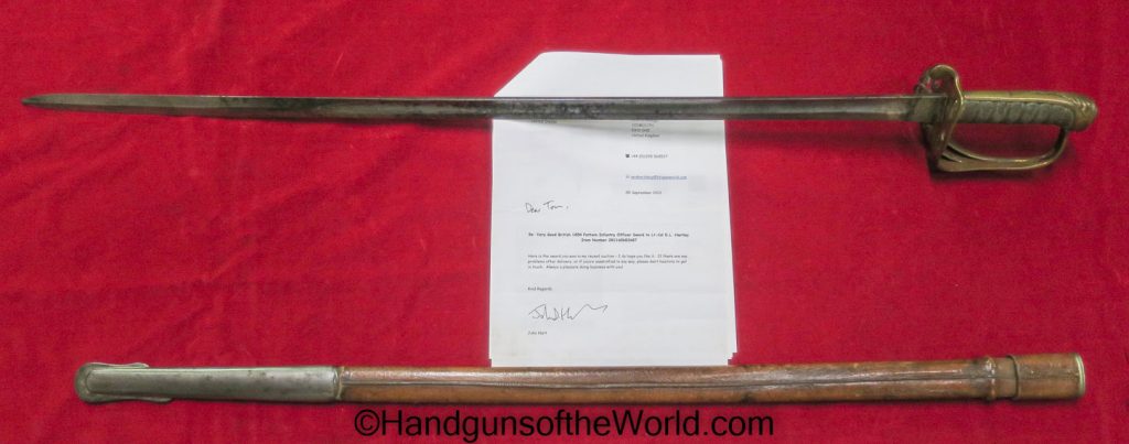 Wilkinson 1854 Pattern Infantry Officers Sword D.L. Hartley Provenance ...