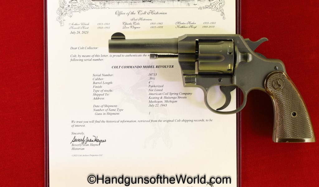 Colt Commando, .38 Special with Provenance - Handguns of the World