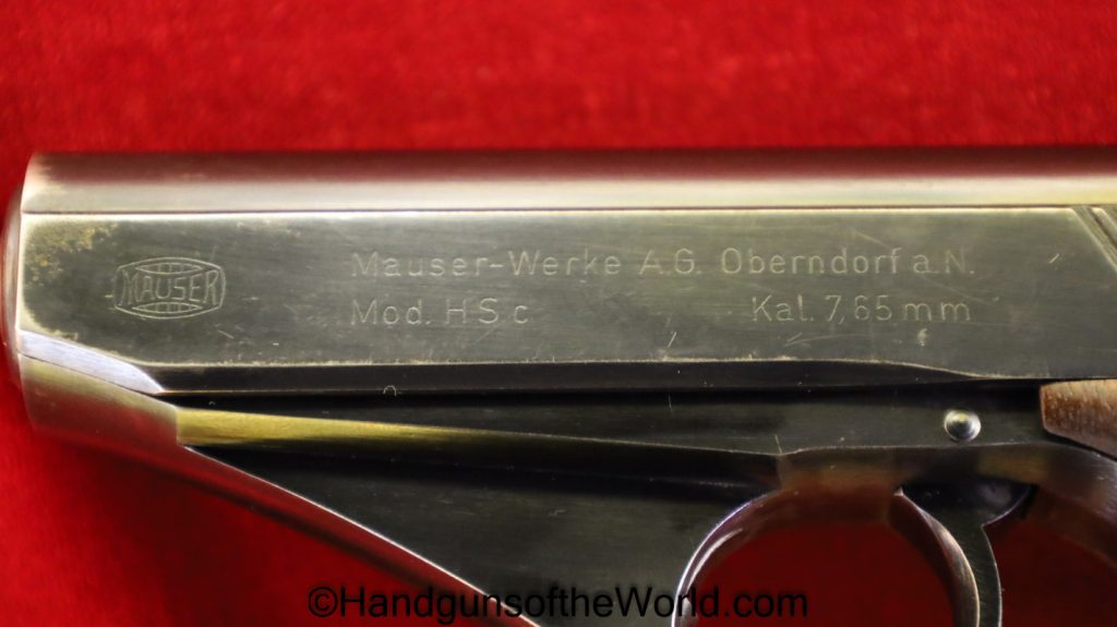 Mauser HSc, 7.65mm, Early Nazi Issue with the Test Proof-Full Rig ...