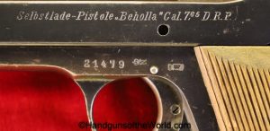 Becker & Hollander Beholla, 7.65mm, German WWI Imperial Proofed ...