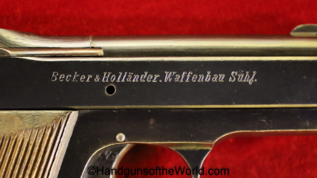 Becker & Hollander Beholla, 7.65mm, German WWI Imperial Proofed ...