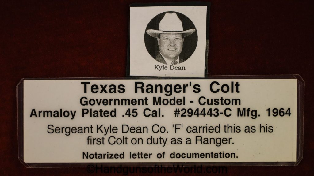 Colt Government Model, .45 acp, Texas Ranger Provenance - Handguns of ...