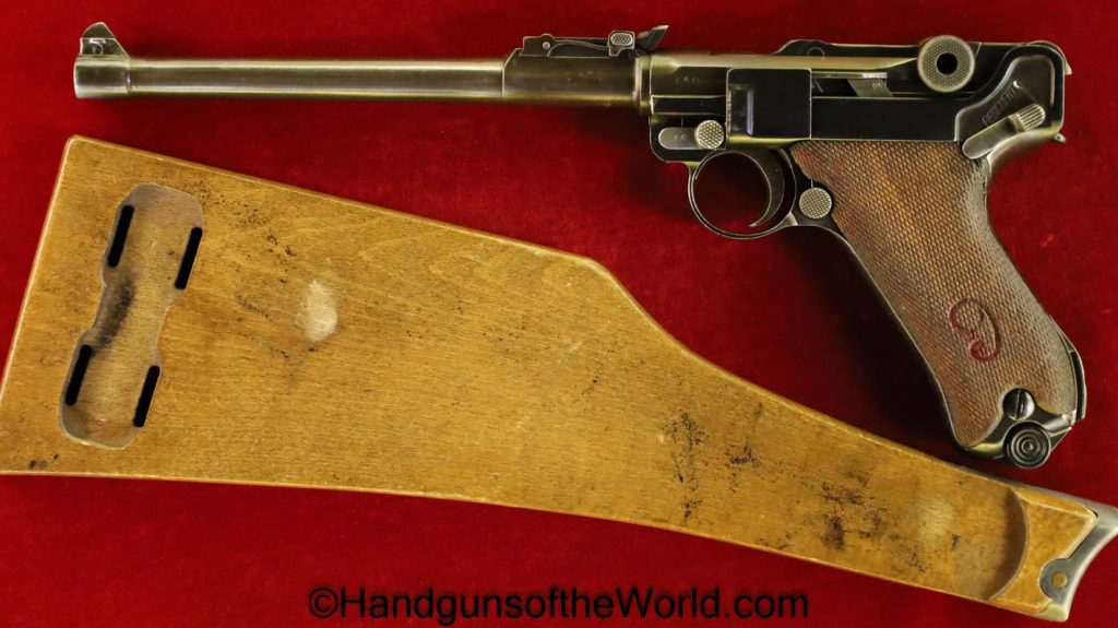 Luger DWM 1917 Artillery, Red 9 with Stock - Handguns of the World