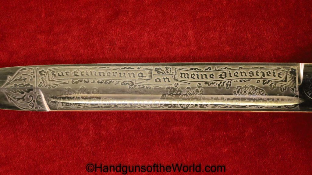 German Dress Bayonet-Etched Blade, Artillery Motif - Handguns of the World