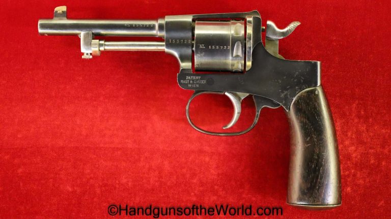 Rast Gasser 1898 Revolver, 8mm, WWI Austrian Issue - Handguns of the World