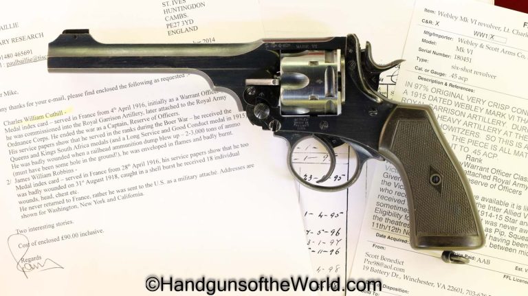 Webley Mark VI Service Revolver, .45acp, Inscribed with Provenance ...